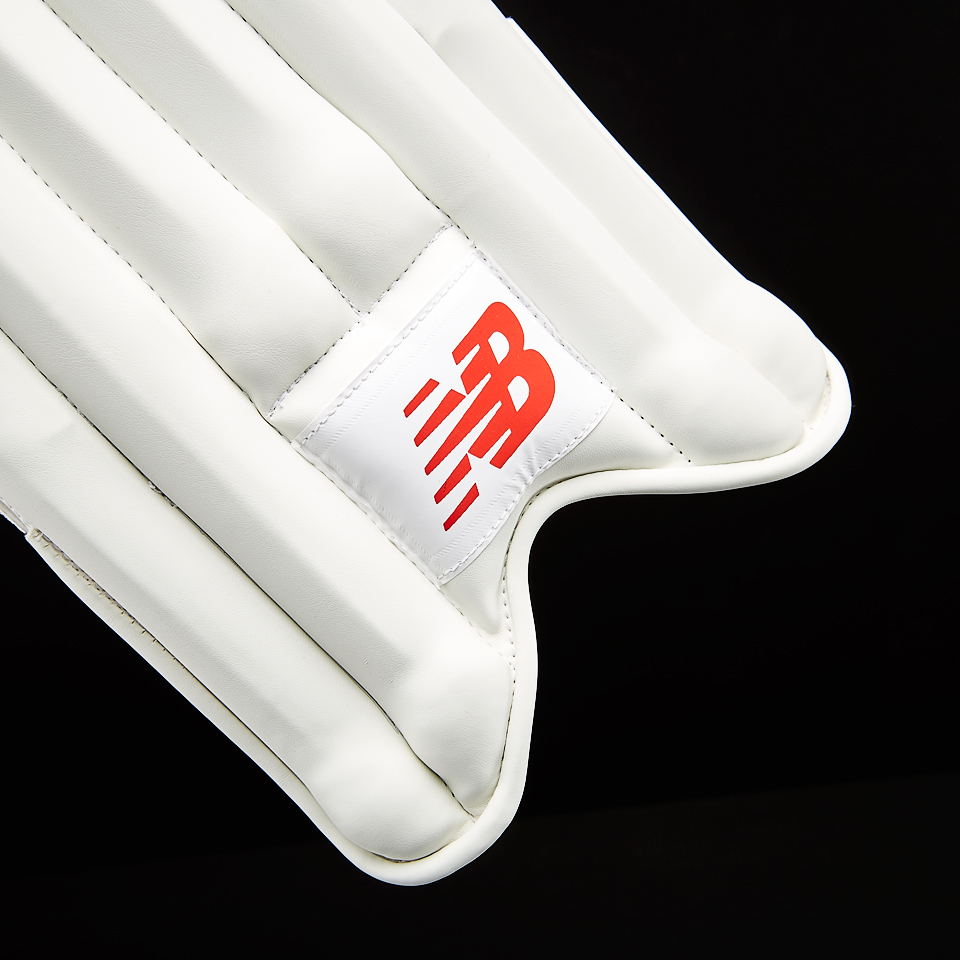 New Balance TC 560 Wicket Keeping Pads - White/ Red - Junior Wicket ...