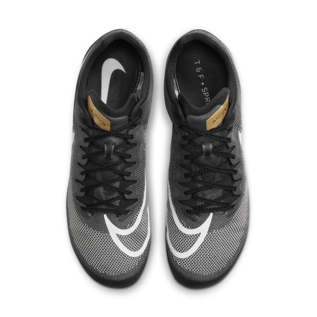 Nike Ja Fly 4 Sprinting Spikes - Black/White-Metallic Gold - Mens Shoes ...