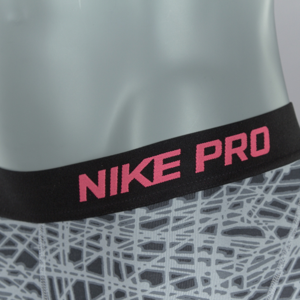 Nike Girls Pro Cool Allover Print 1 Shorts - Girls Clothing - Wolf Grey ...