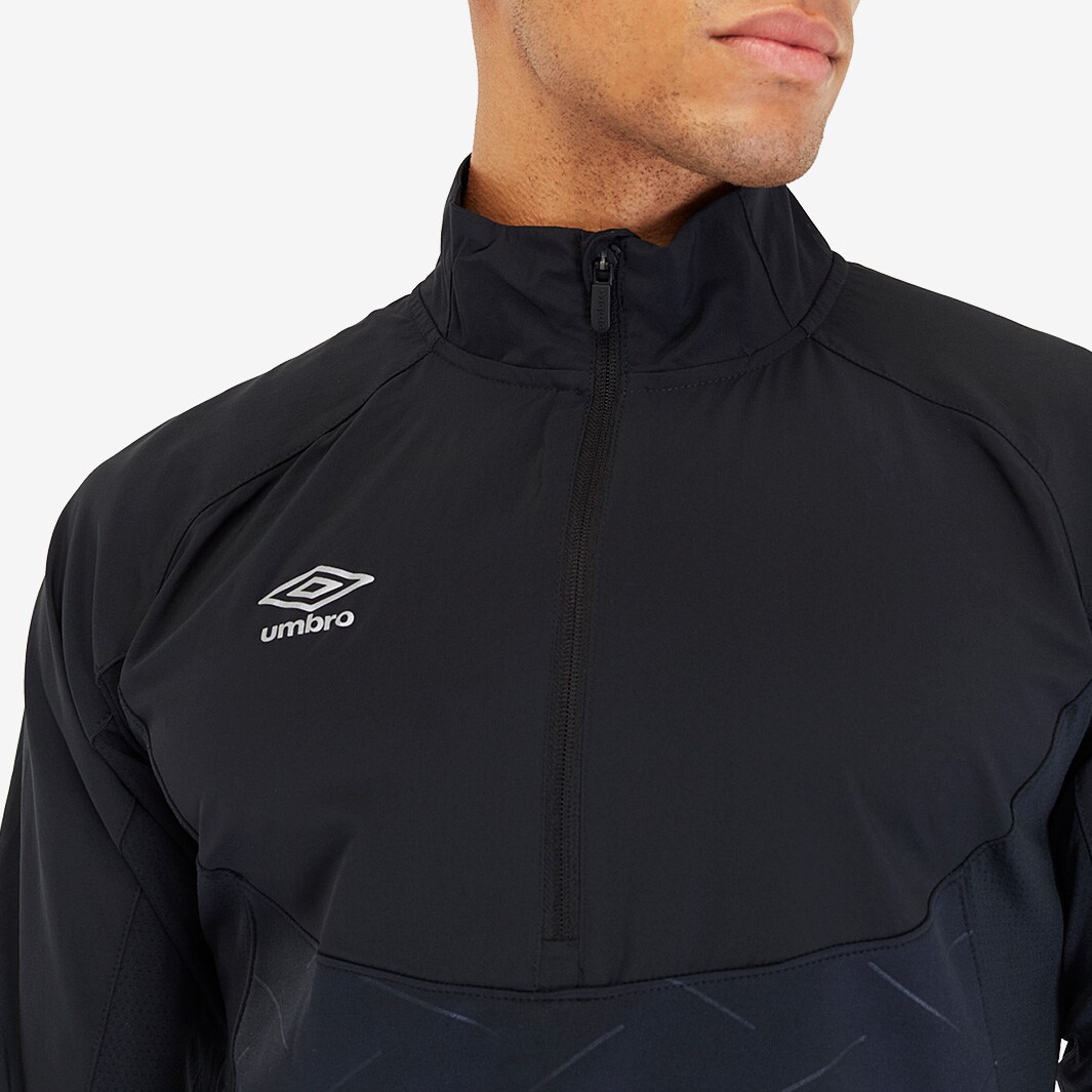 Umbro Elite Training Thermal Hybrid Half Zip Top - Black - Mens ...