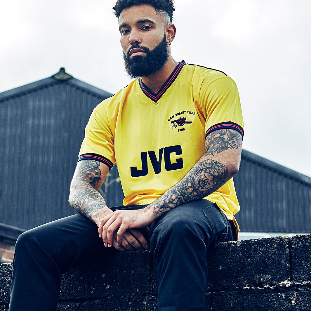 Arsenal Retro 1985 Centenary Away Shirt - Yellow/Blue/Red