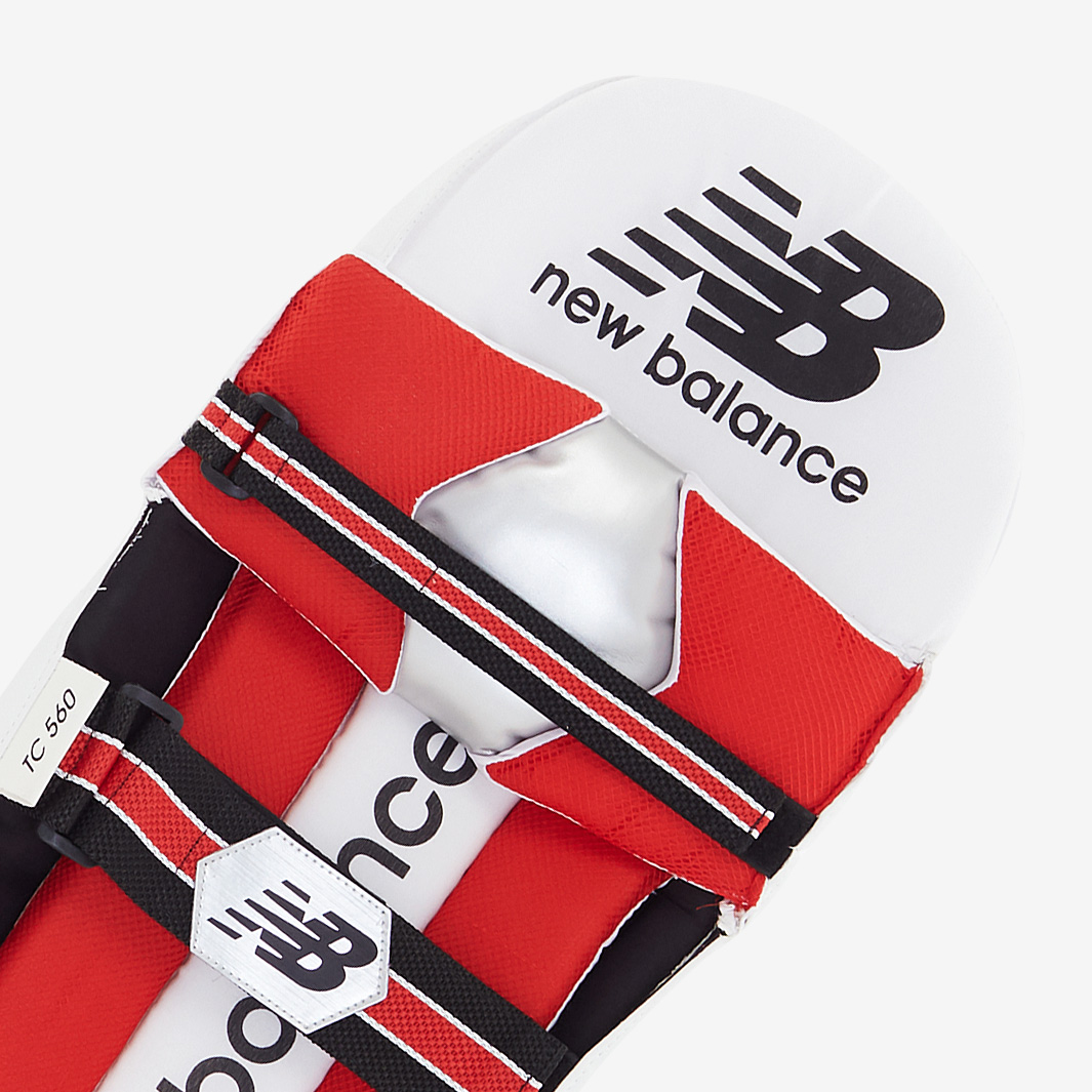 New Balance TC 560 LH Junior Batting Pads - White/ Red/ Black - Junior ...
