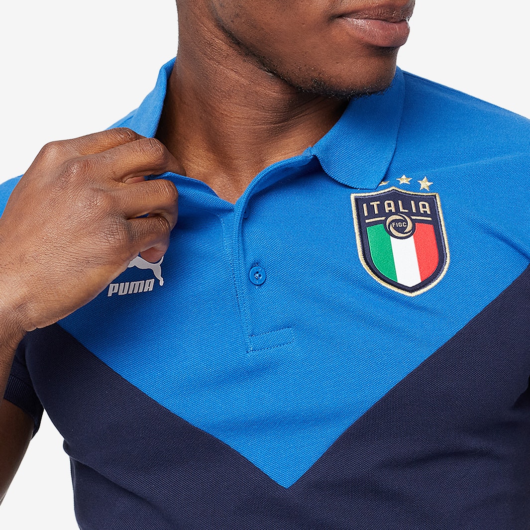 Puma Italy 19/20 Iconic MCS Polo - Peacoat/Team Power Blue - Mens ...