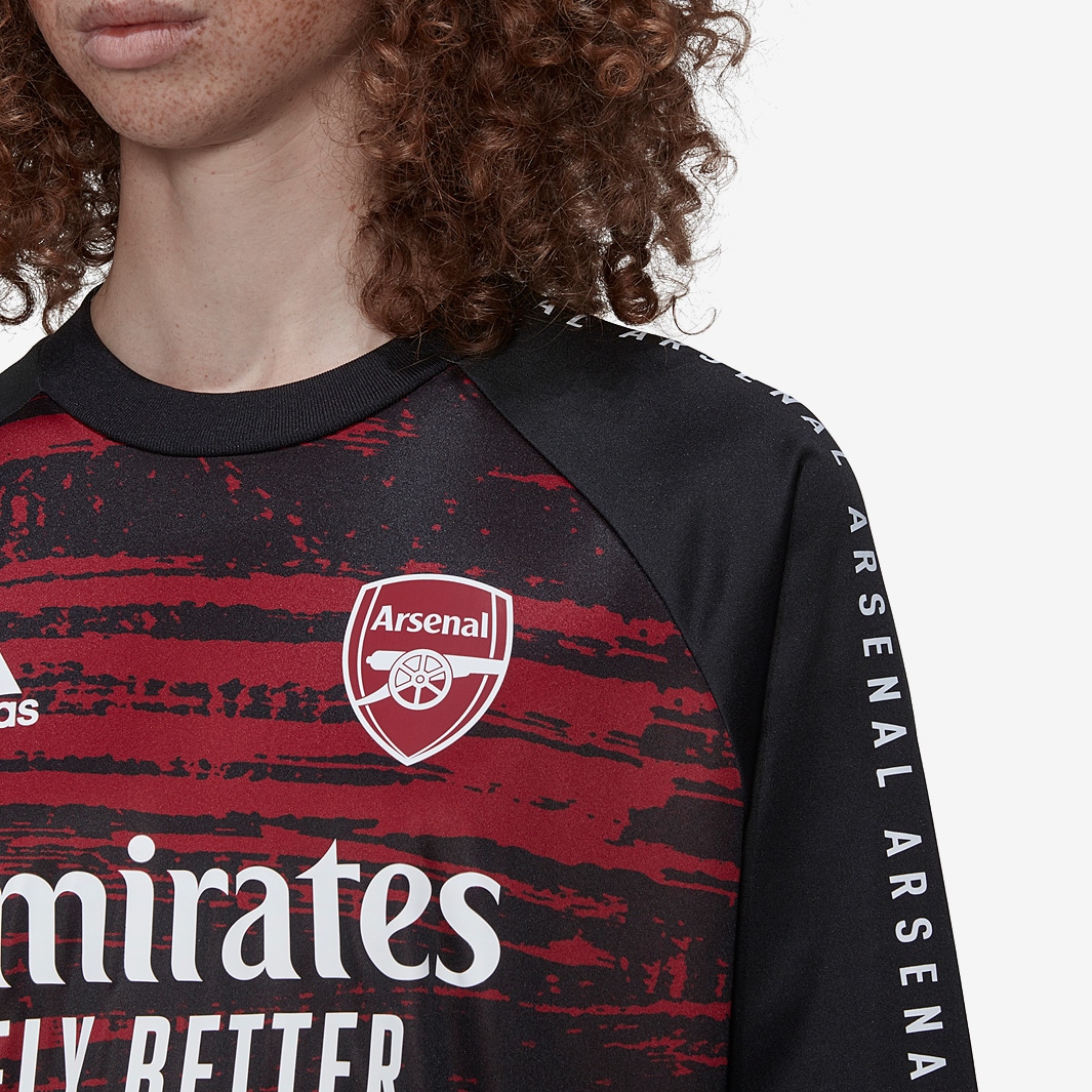 adidas Arsenal 2020/21 Pre Warm Top - Noble Maroon/Black - Mens Replica ...