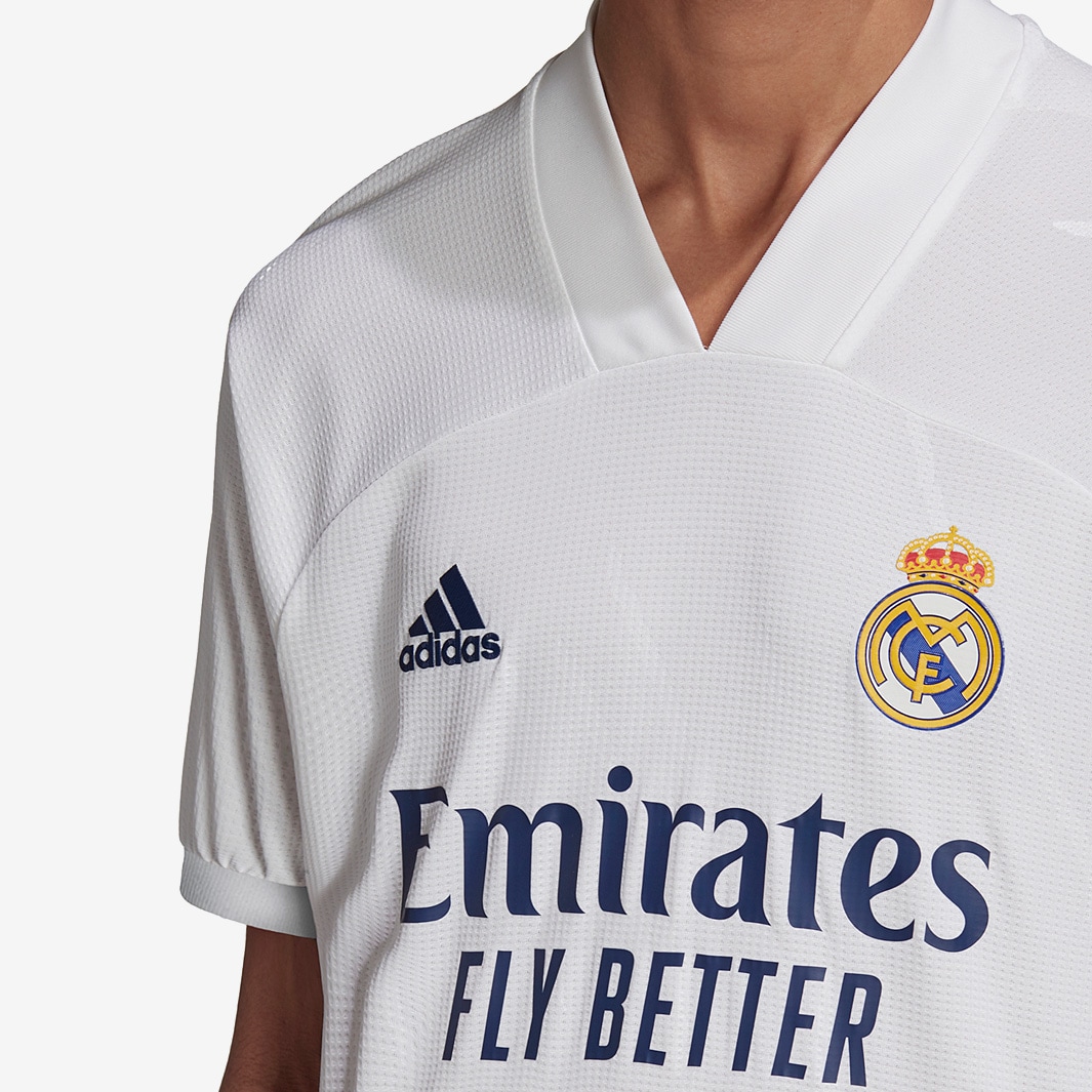 adidas Real Madrid 2020/21 Authentic Home Shirt - White - Tops - Mens ...