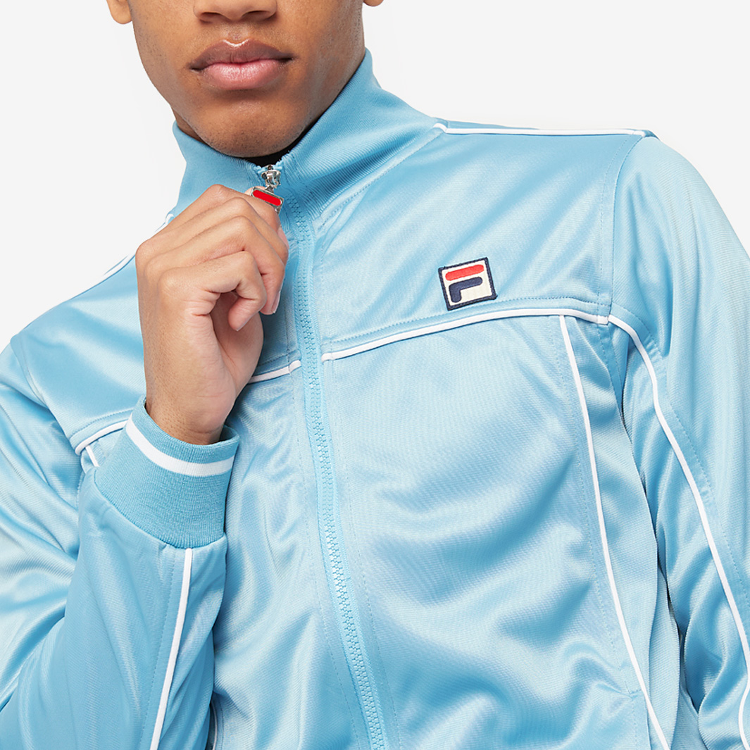 FILA Funnel Neck Zip Thru Track Top - Air Blue - Tops - Mens Clothing