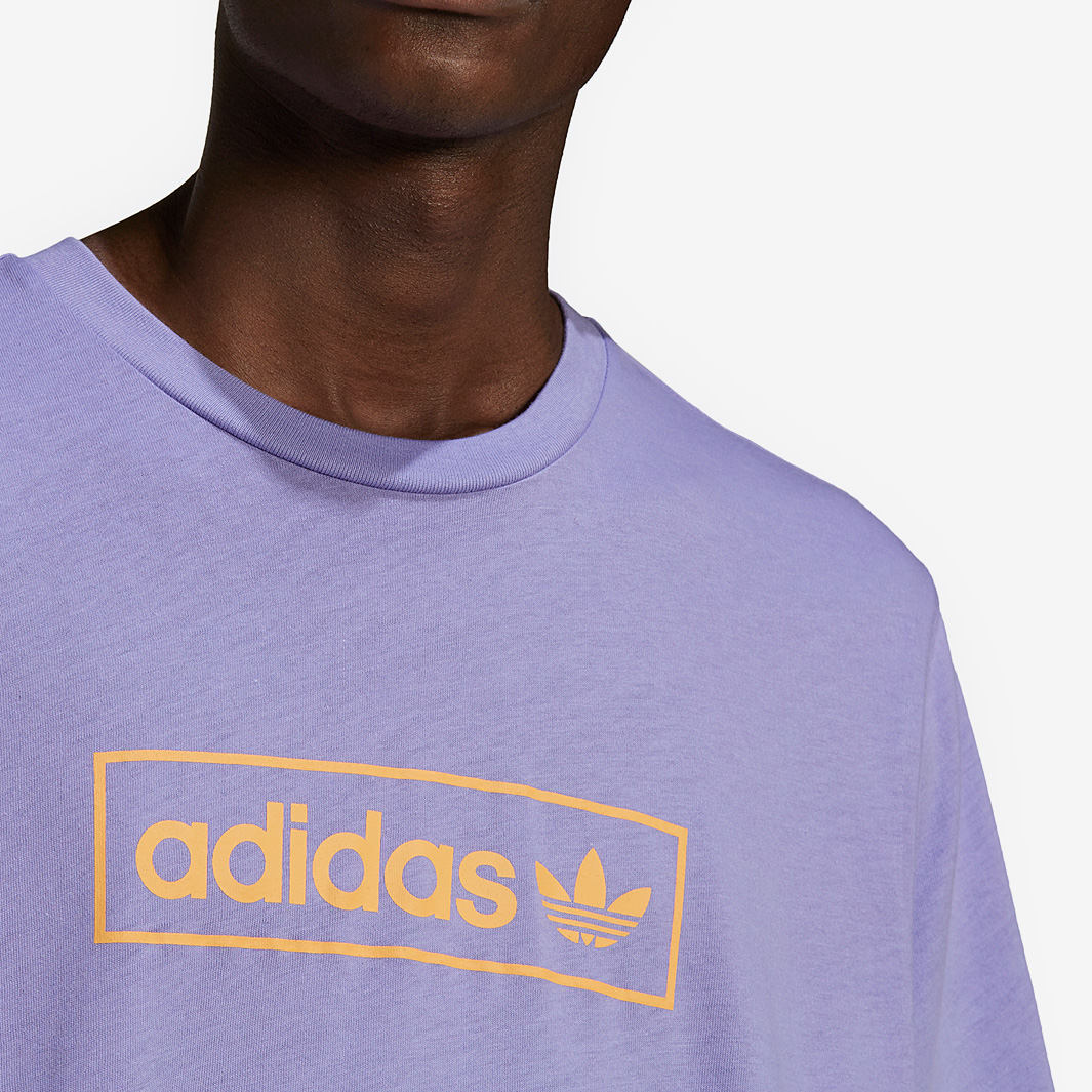 adidas Originals Linear Logo Tee - Lilac - Tops - Mens Clothing