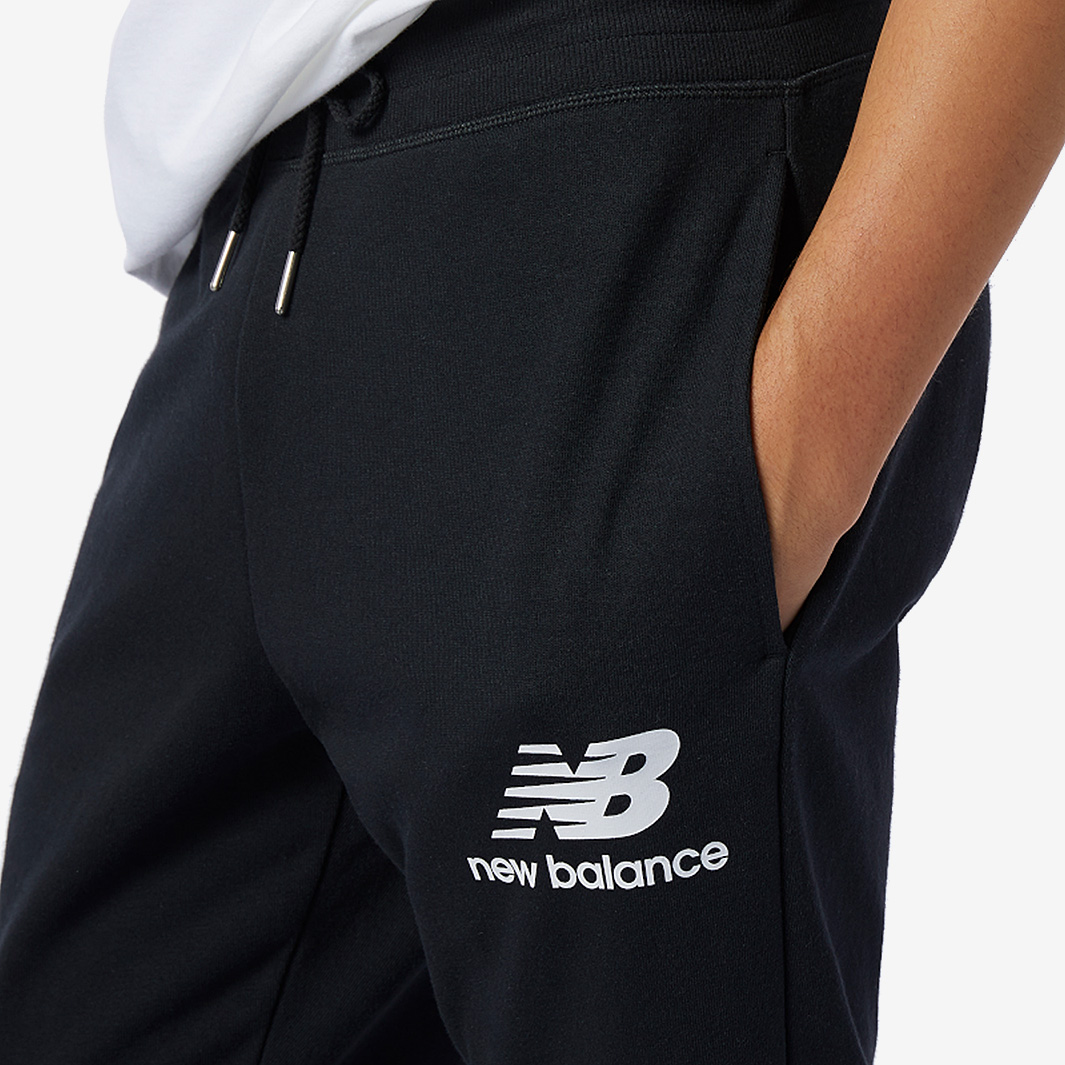 New Balance Essential Stack Logo Slim Sweatpant - Black - Mens Clothing