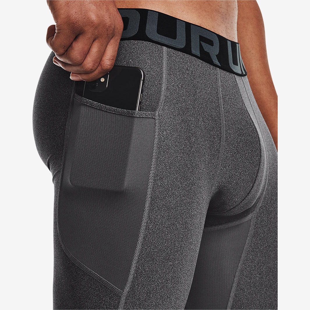 Under Armour Heat Gear Compression Shorts - Carbon Heather/Black - Mens ...