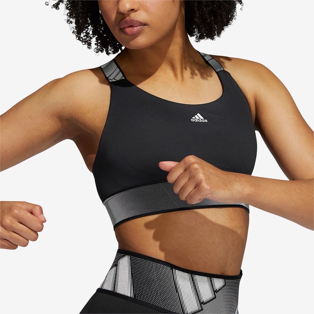 adidas Believe This AdiLife Bra - Black/White - Womens Clothing
