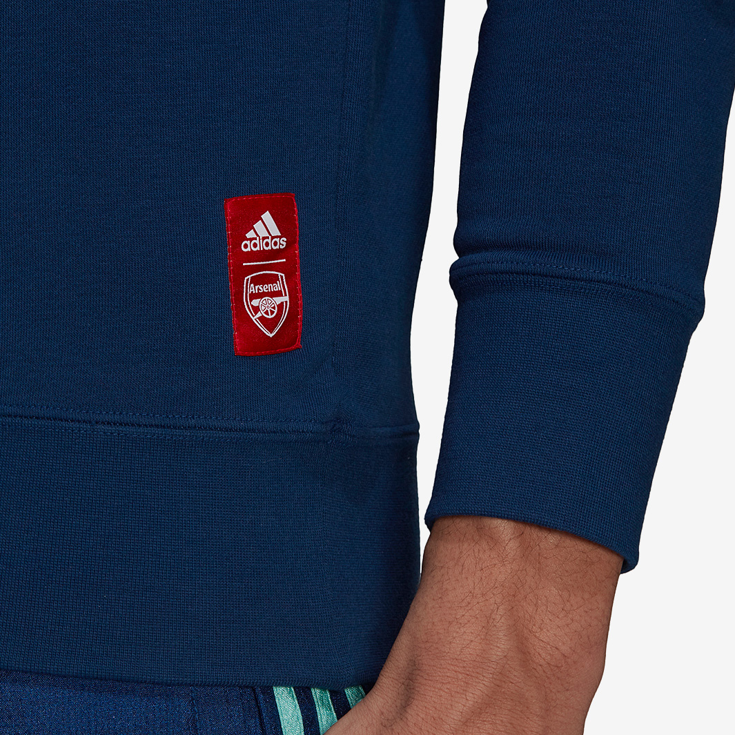 adidas Arsenal 21/22 Icon Crew Sweatshirt - Mystery Blue - Mens Replica