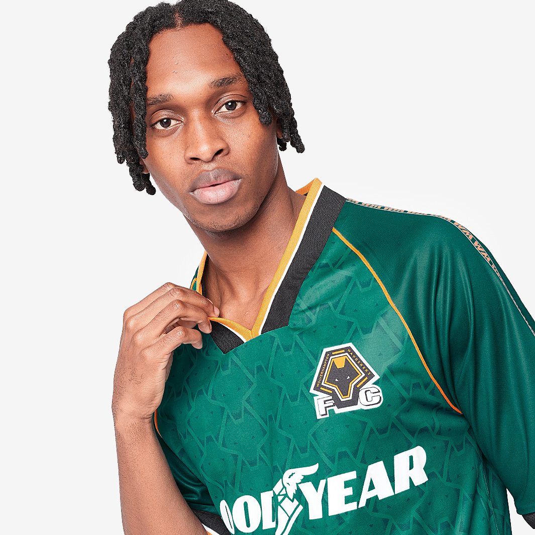 Score Draw Wolverhampton Wanderers 1996 Away Shirt - Green - Mens Replica