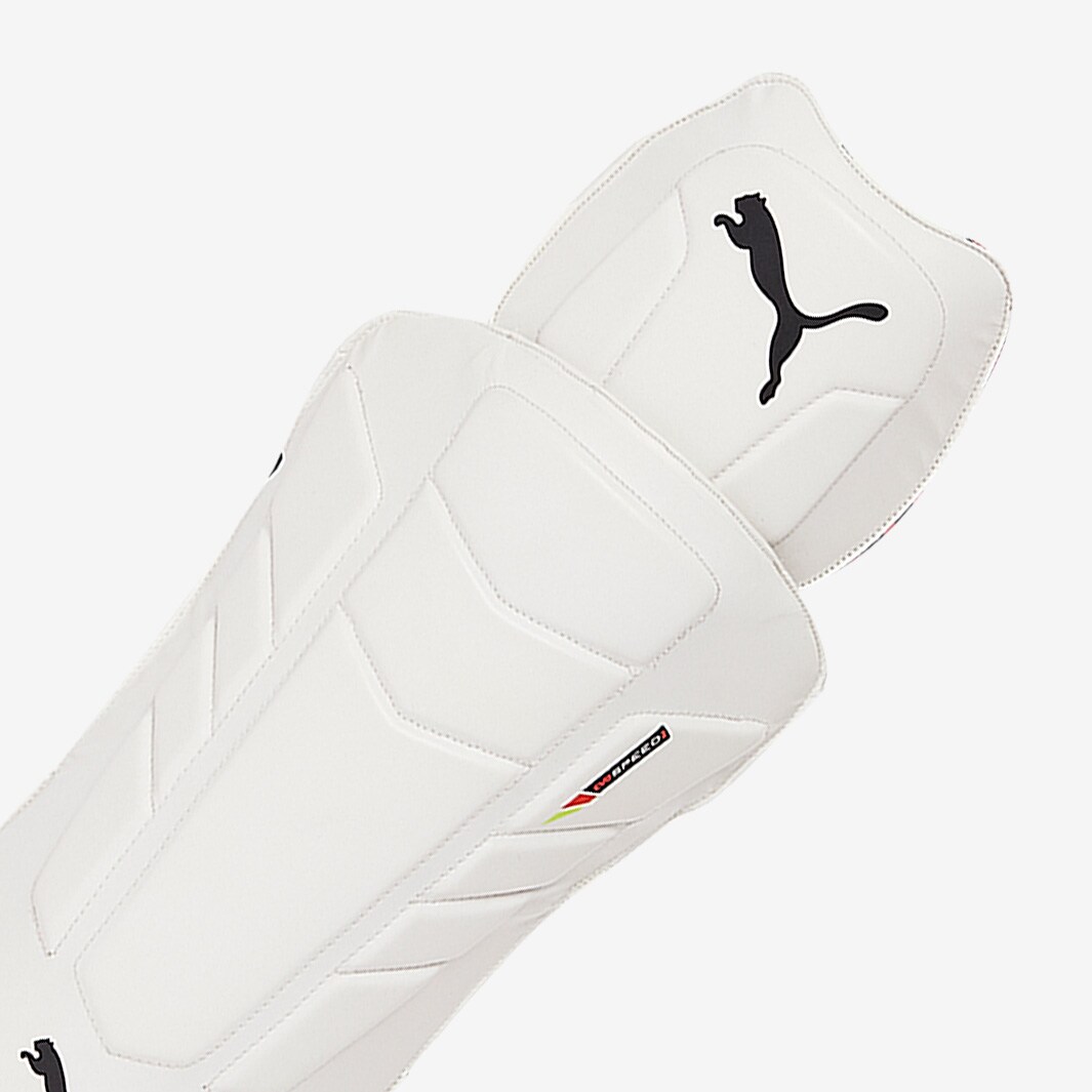 Puma evoSPEED 2 Junior Wicket Keeping Pads - White/ Black/ Yellow/ Pink ...