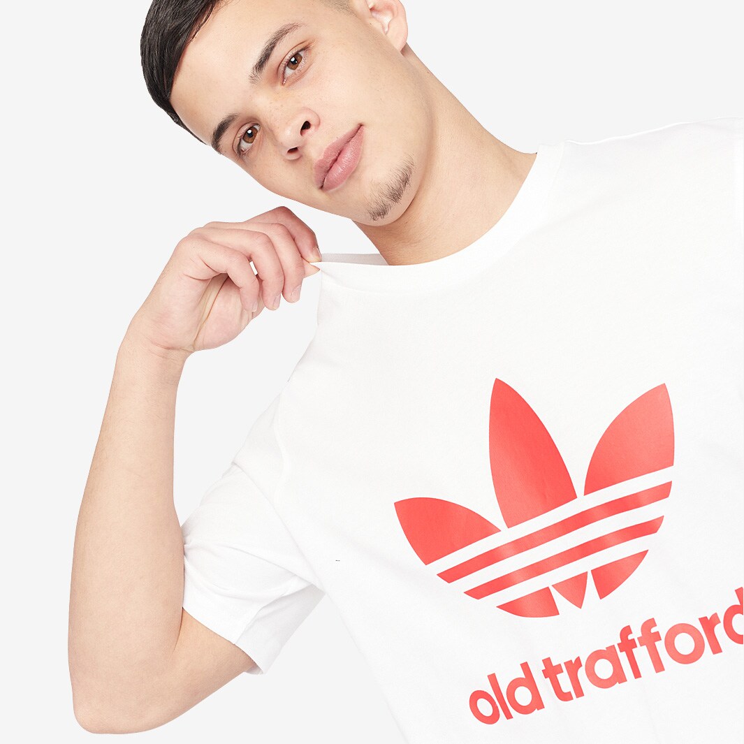 adidas Originals Manchester United Old Trafford Trefoil Tee - White ...