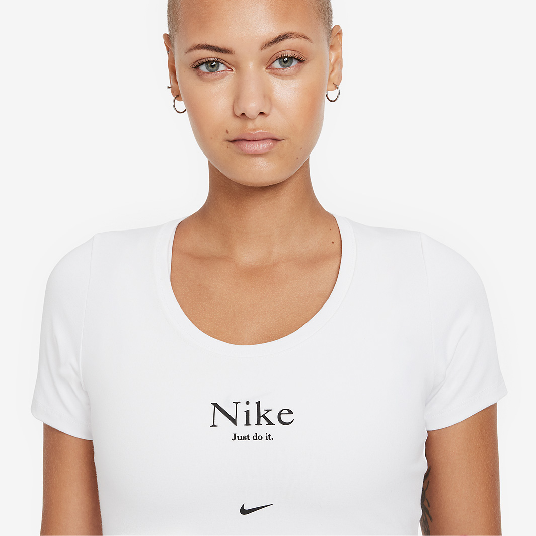 Nike Sportswear Essential Womens Short Sleeve Crop Top - White - Tops ...