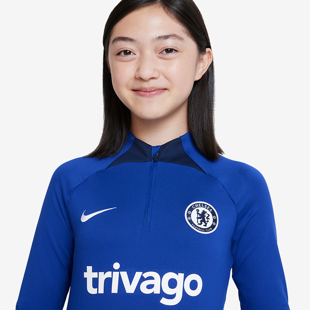 Nike Chelsea 22/23 Kids Strike Drill Top - Rush Blue/College Navy/White ...