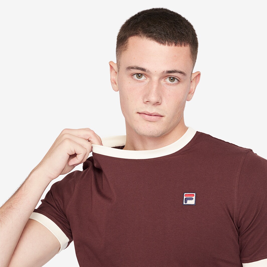 FILA Heritage Marconi Essential Ringer Tee - Brown Stone/Egret - Tops ...