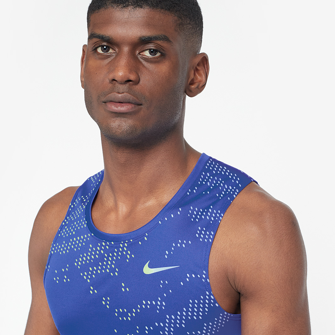 Nike Dri-FIT Miler Tank - Medium Blue/Light Marine - Mens Clothing