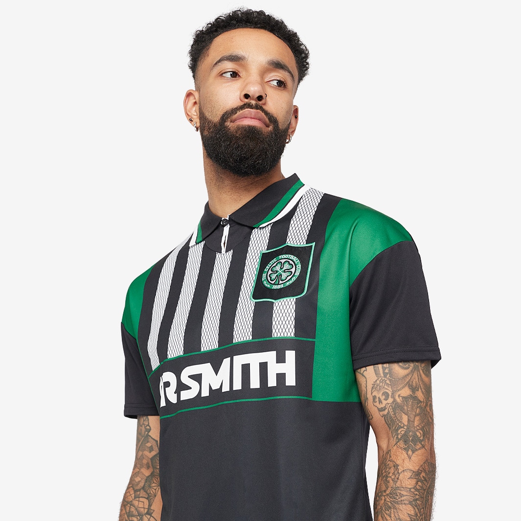 Hummel Celtic 1994/96 Away Retro Shirt - Green / Black - Mens Replica