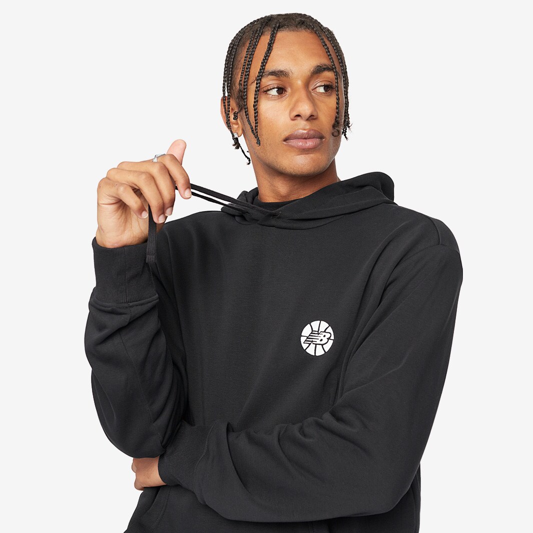 New Balance Hoops Fundamentals Hoodie - Black - Black - Mens Clothing