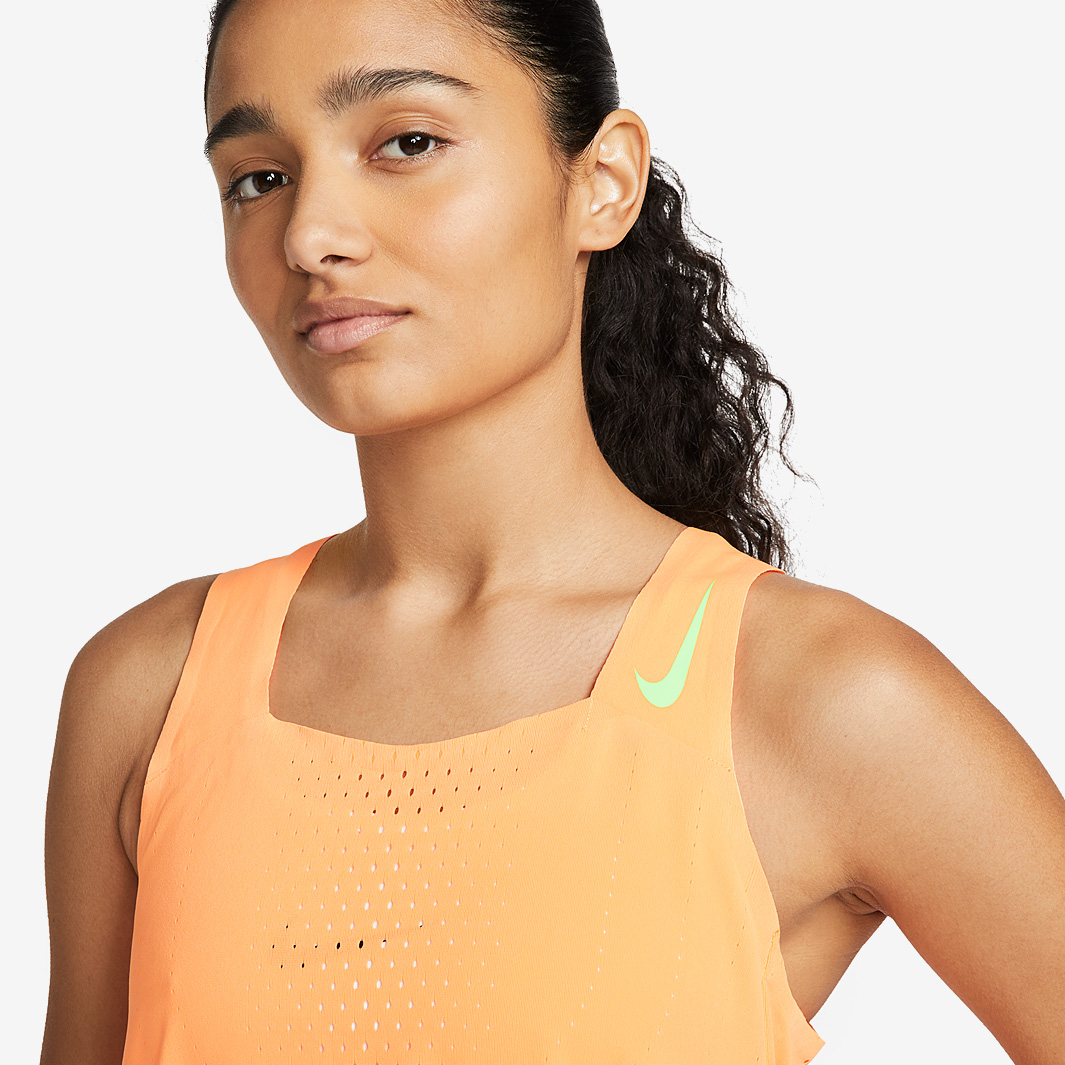 Nike Womens Dri-Fit ADV Aeroswift Running Singlet - Peach Cream/Ghost ...