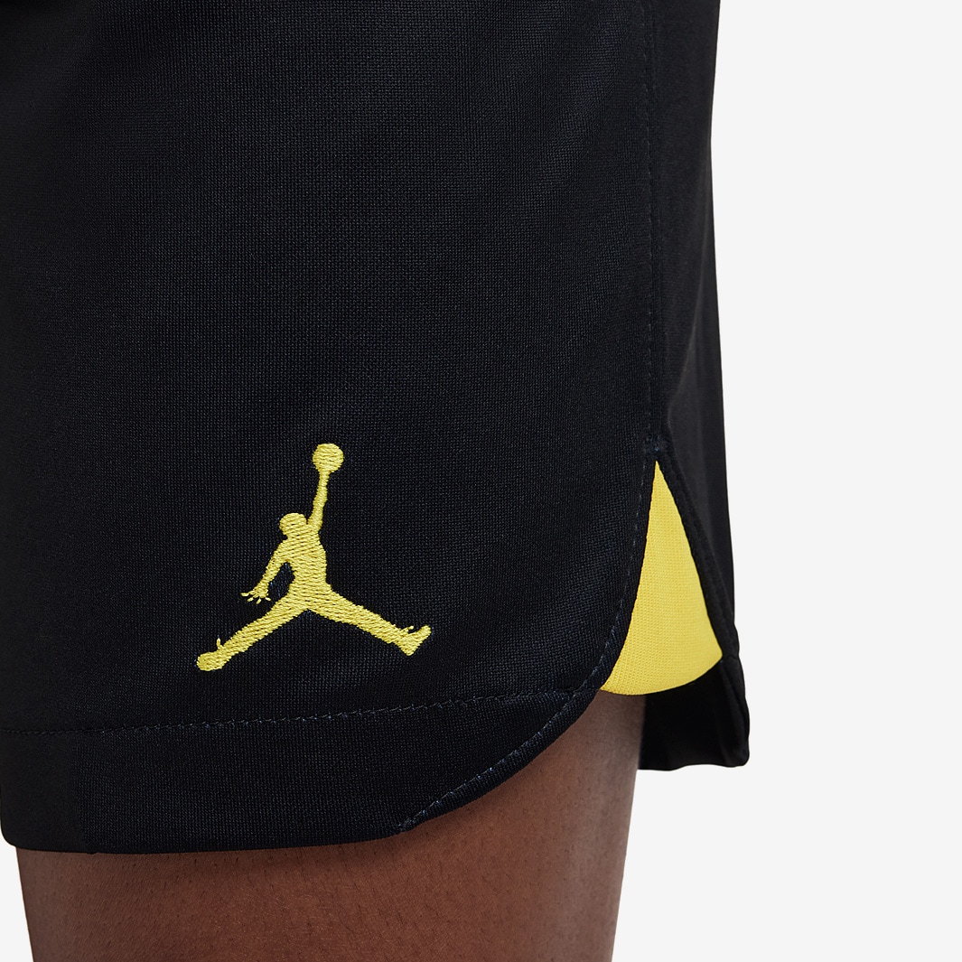 Jordan x PSG Kids 22/23 4th Dri-Fit Stadium Shorts-Black/Tour Yellow ...