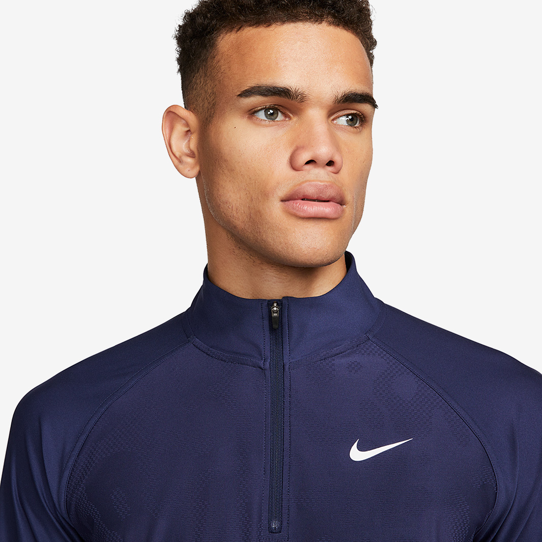 Nike Dri Fit ADV Tour 1/2 Zip Top - Midnight Navy/White - Mens Clothing ...