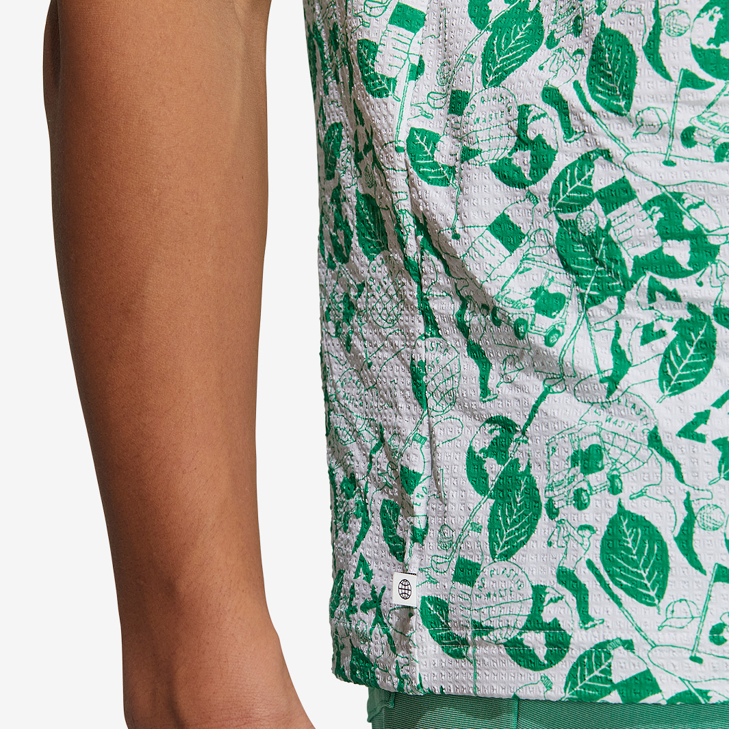 adidas Pg Mono Polo - White/Green - Mens Clothing | Pro:Direct Running