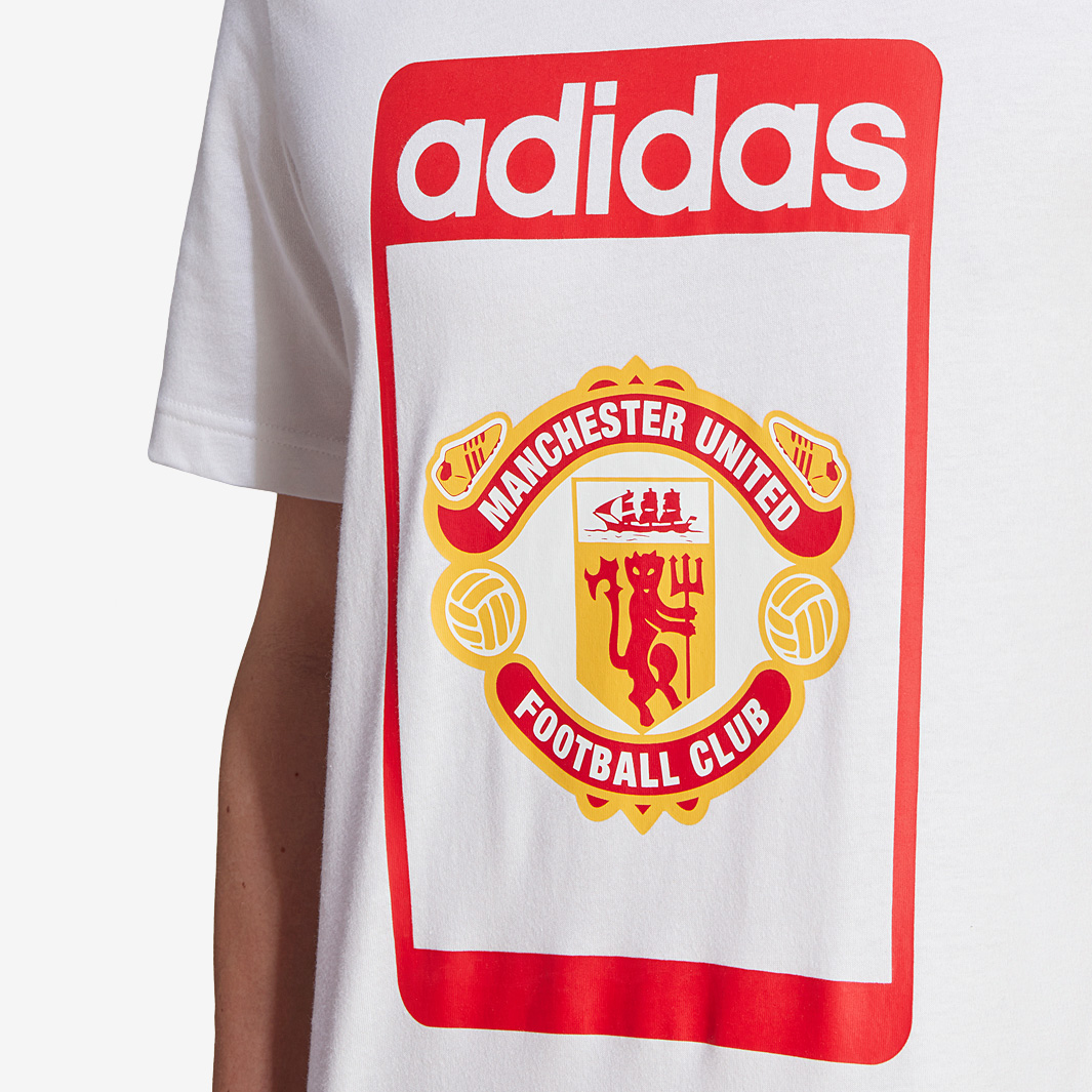 adidas Originals Manchester United Graphic Tee - White - Mens Replica ...