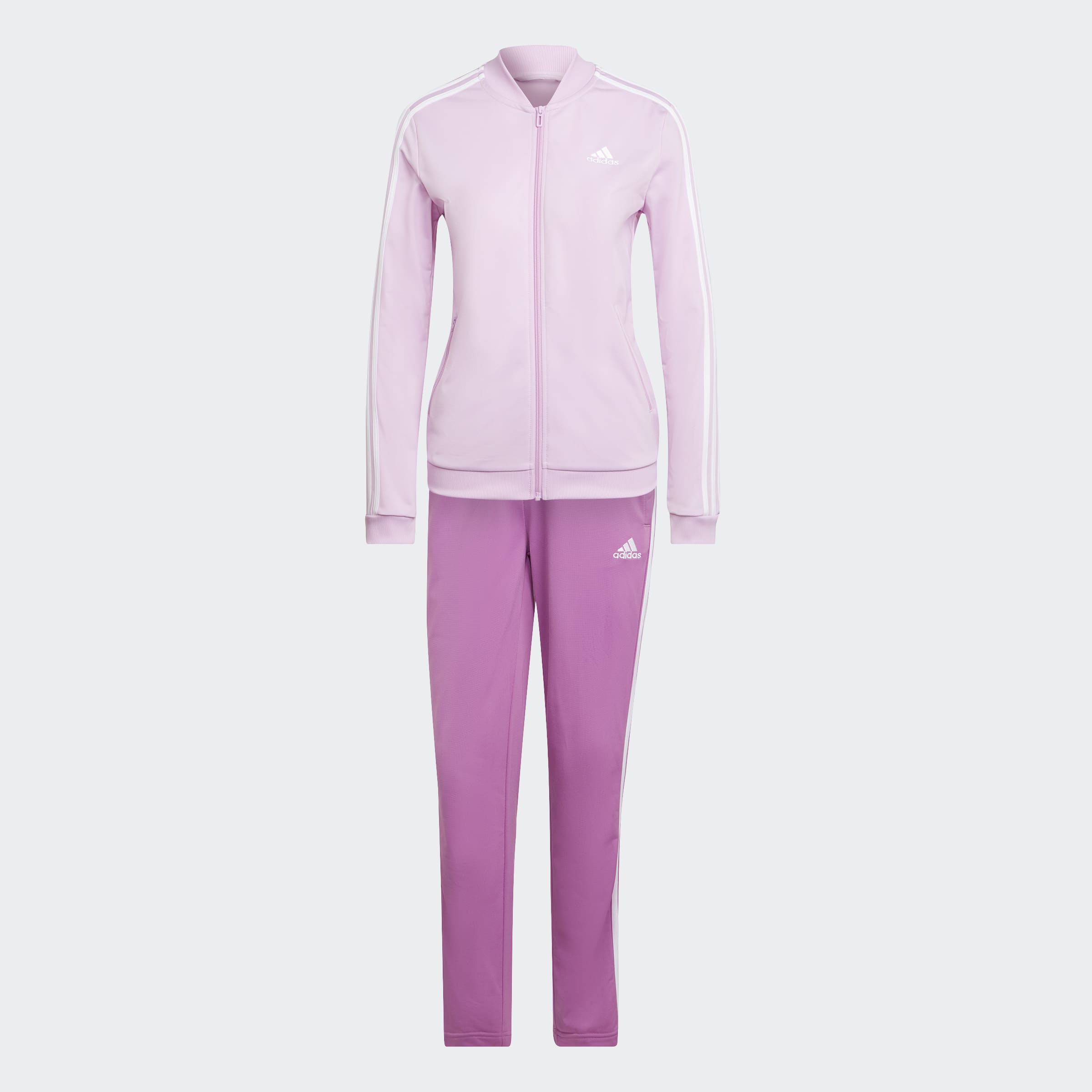 adidas Essentials 3-Stripes Tracksuit Semi Pulse Lilac / Bliss Lilac ...