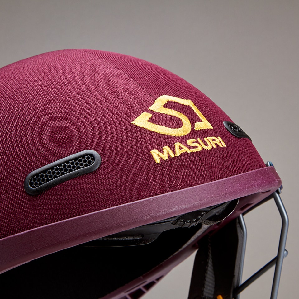 Masuri VS Test Steel Helmet - Batting Equipment - Maroon