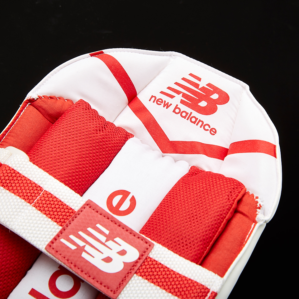 New Balance TC 560 Wicket Keeping Pads - White/ Red - Junior Wicket ...