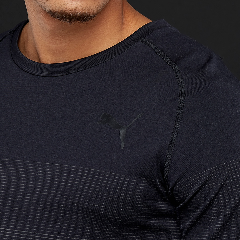 Puma Evostripe EvoKNIT Seamless Tee - Puma Black - Mens Clothing - T ...