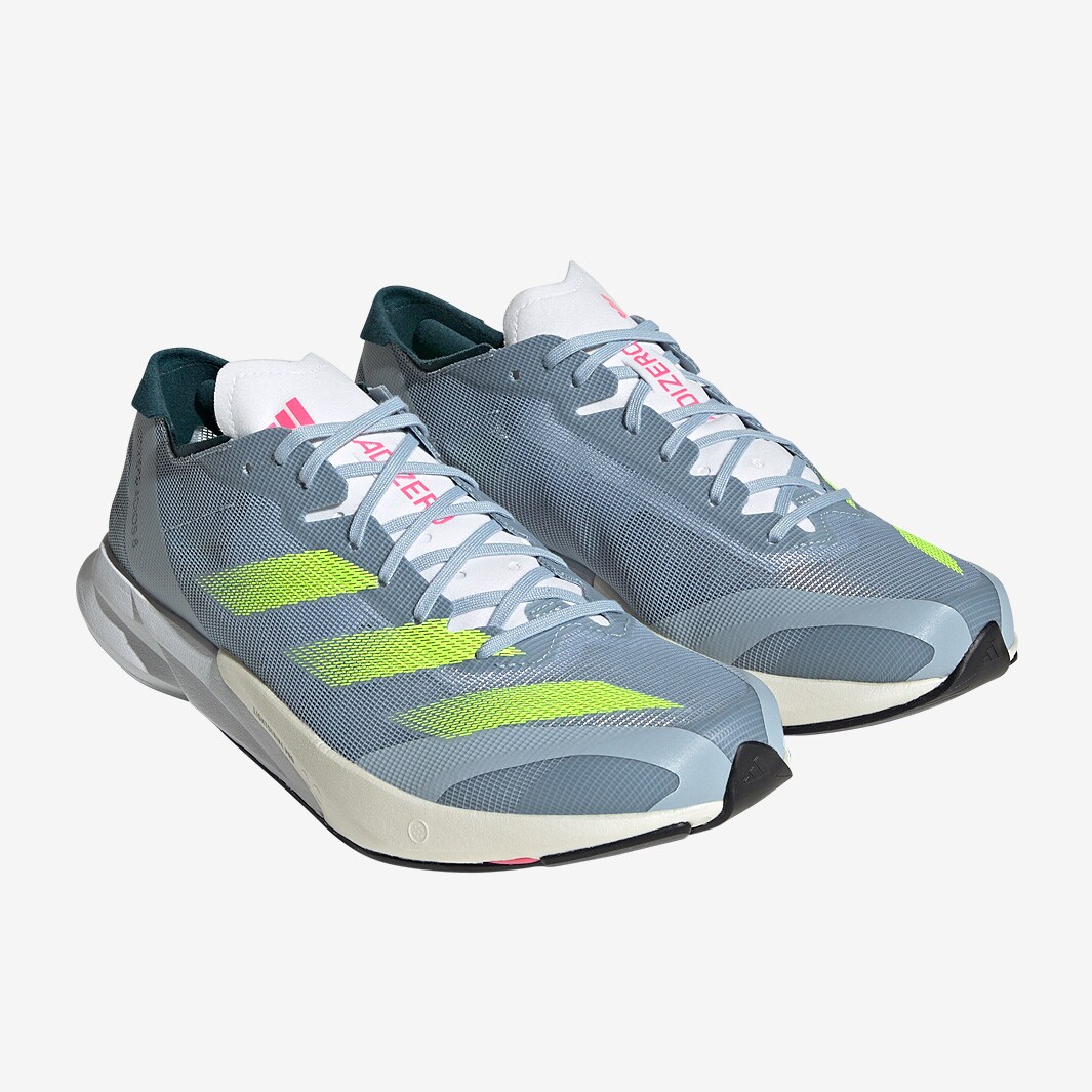 adidas adizero adios 8 - Wonder Blue/Lucid Lemon/Lucid Pink - Mens ...