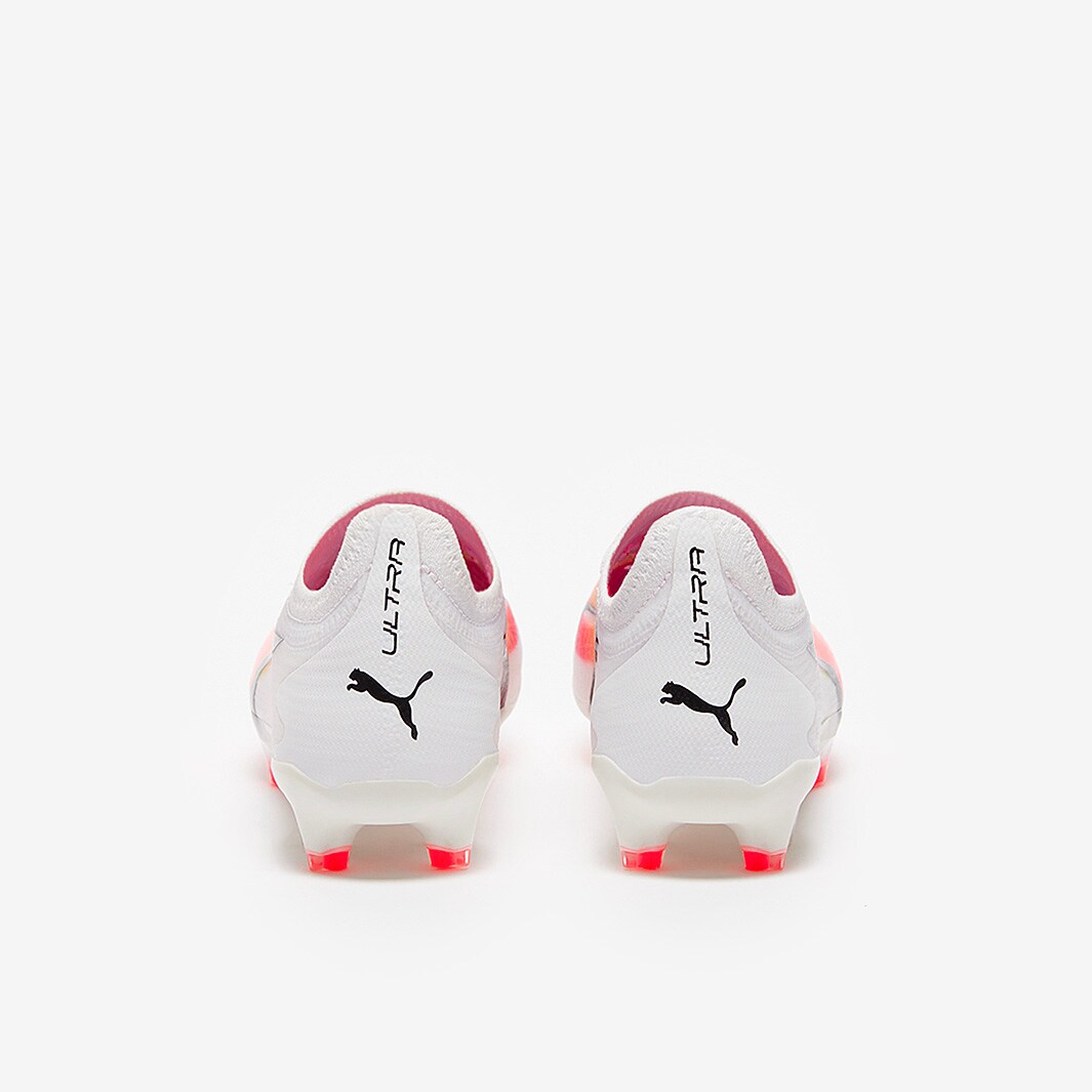 Puma Womens Ultra Ultimate FG/AG - Puma White/Fire Orchid - Mens Cleats