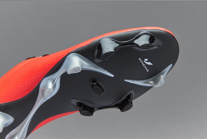 Concave Volt + FG - Mens Soccer Cleats - Firm Ground - Red/Grey
