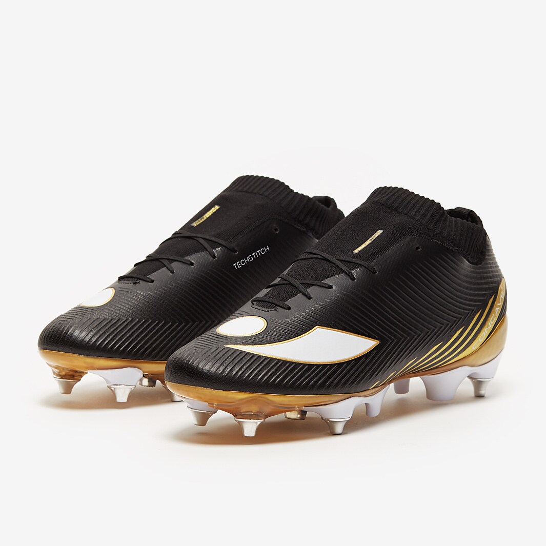 Concave Volt+ Knit SG - Mens Soccer Cleats - Soft Ground - Black/Gold