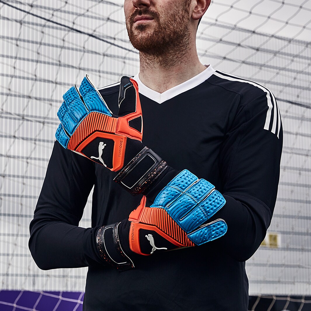 Puma One Grip 1 Hybrid Pro - Mens GK Gloves - Roll Finger - Puma Black ...