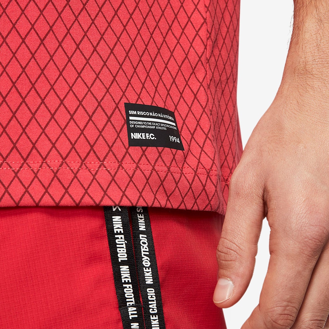 Nike FC Dry Tee Small Block - Track Red - Mens Clothing - Tops