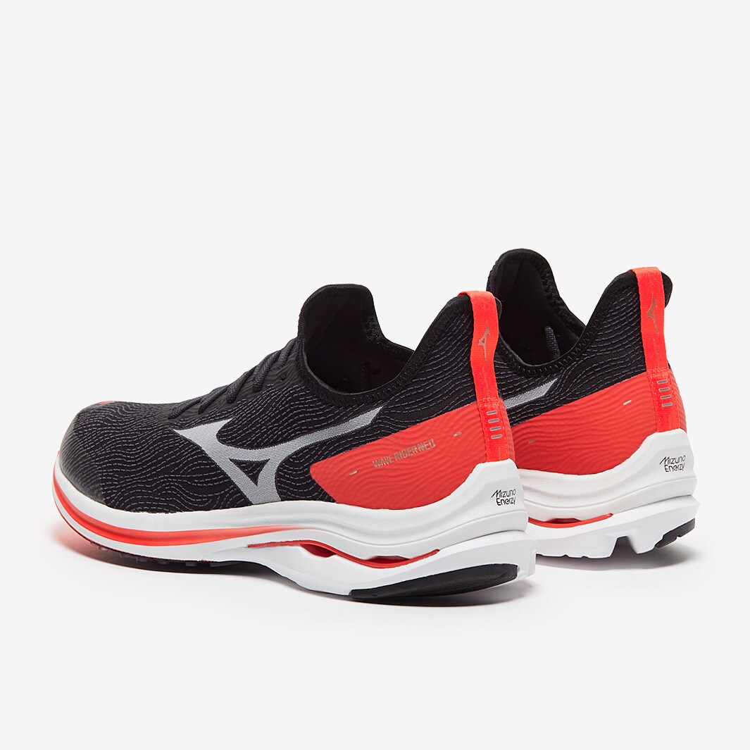 Mizuno Wave Rider Neo - Black /White/Ignition Red - Mens Shoes