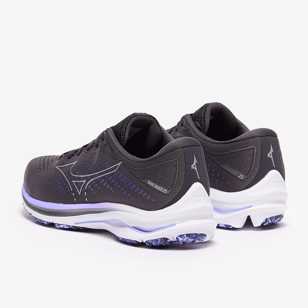 Mizuno Womens Wave Rider 25 - Blackened Pearl / 10077C / Violet Glow ...