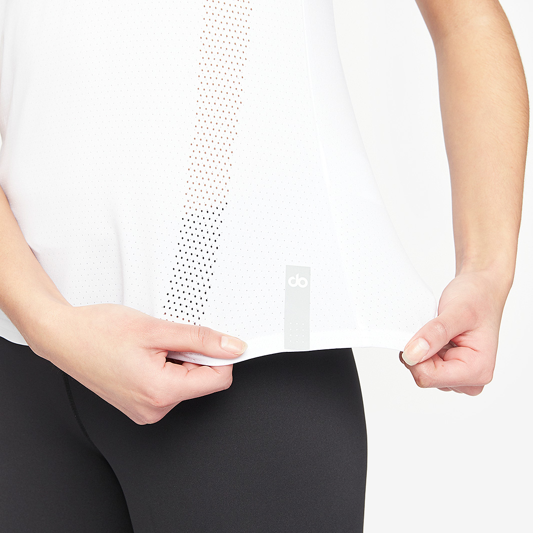 do Womens Be Set Free Sheer Speed Tank - White/Black-Womens Clothing