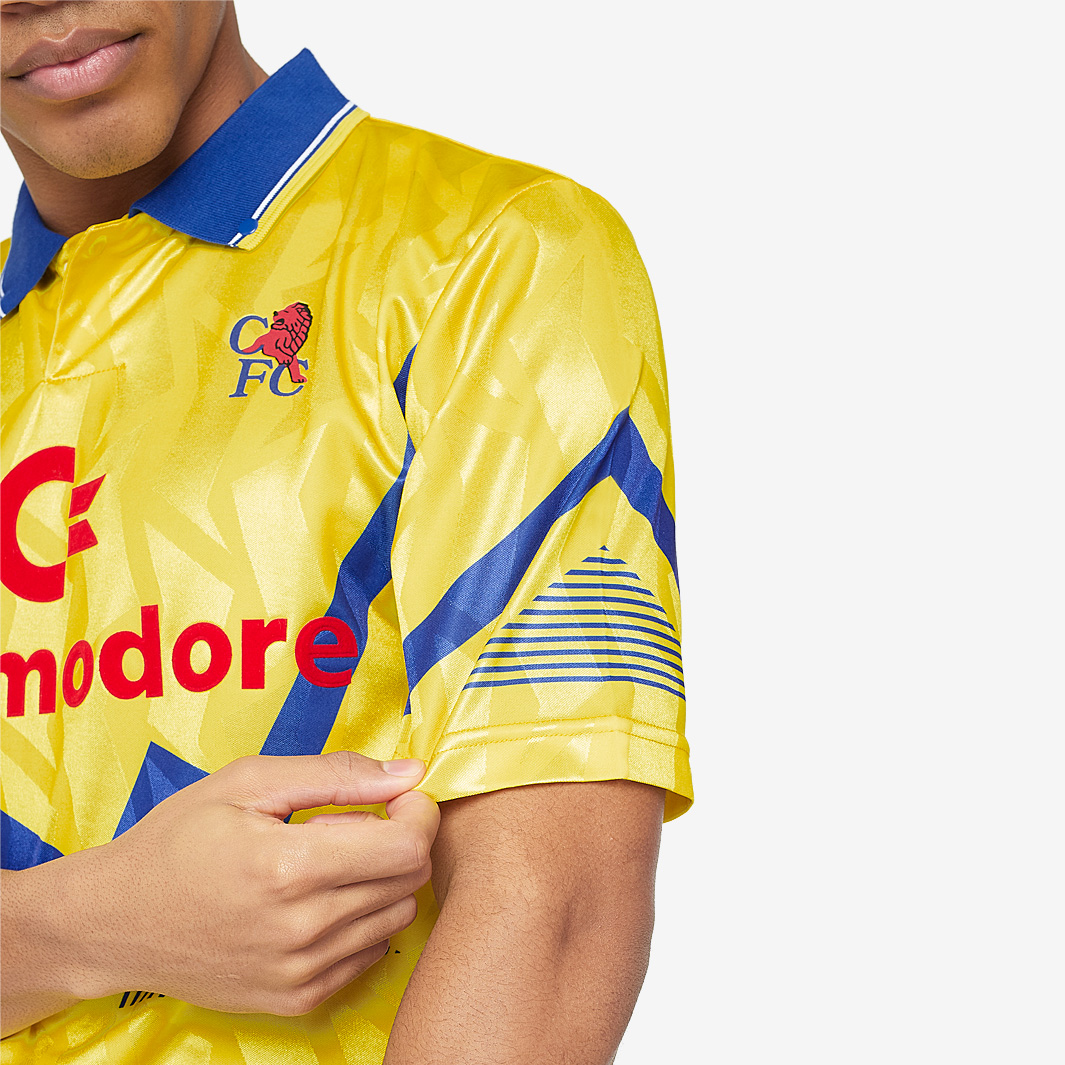Score Draw Chelsea 1990 Third Shirt - Yellow/Blue - Mens Replica