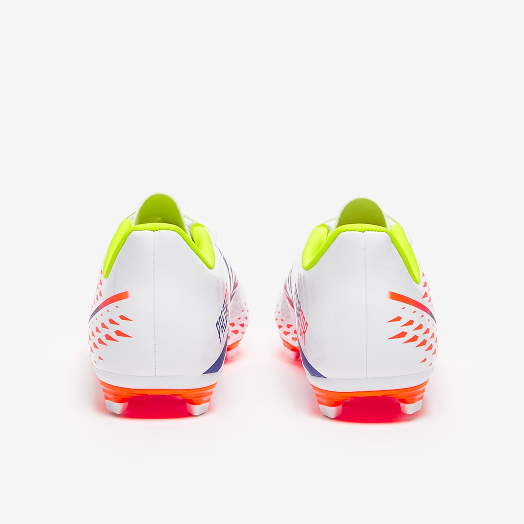 adidas Predator Edge.4 FxG - White/Solar Yellow/Power Blue - Mens Boots