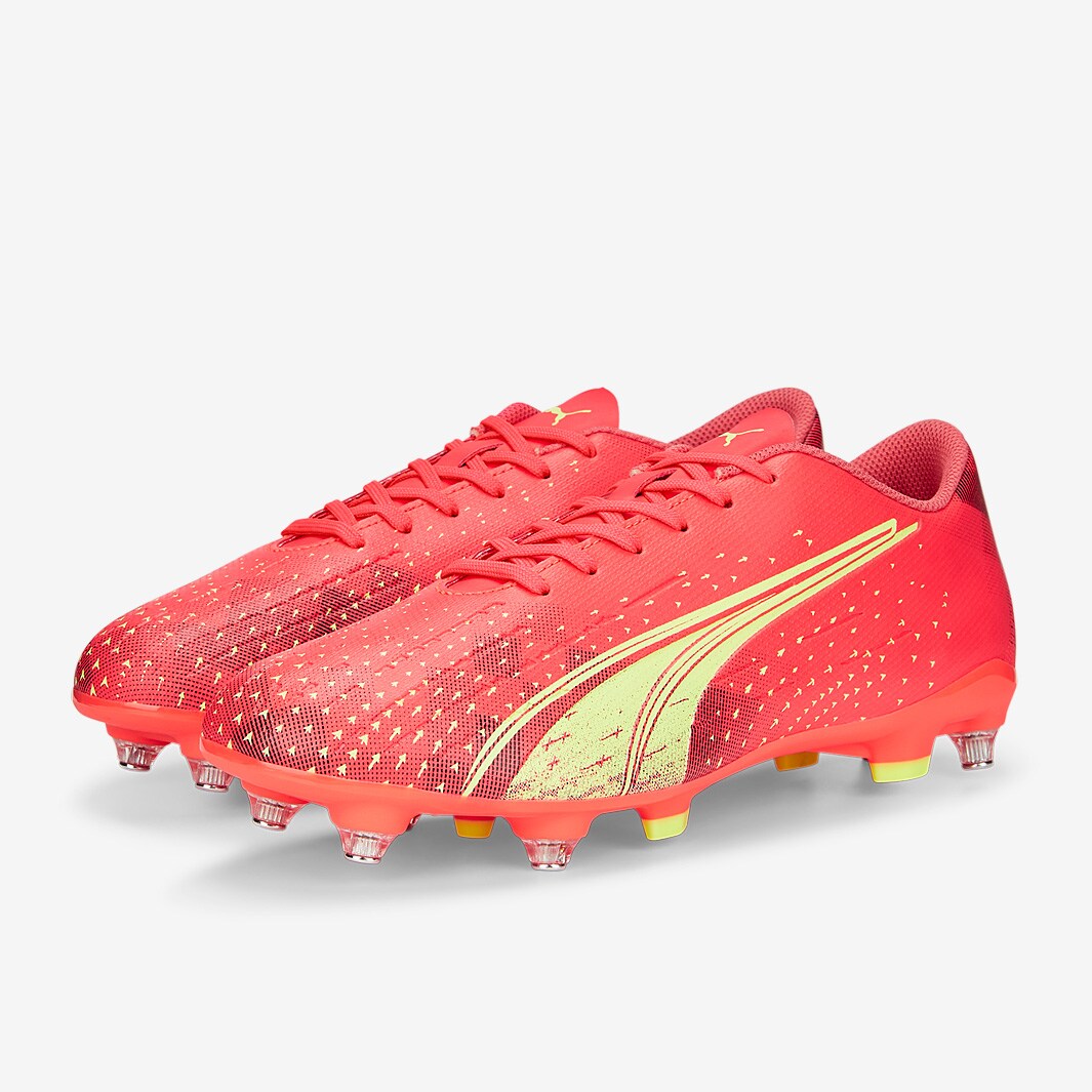 Puma Ultra Play MX SG - Fiery Coral/Fizzy Light/Puma Black - Mens Boots