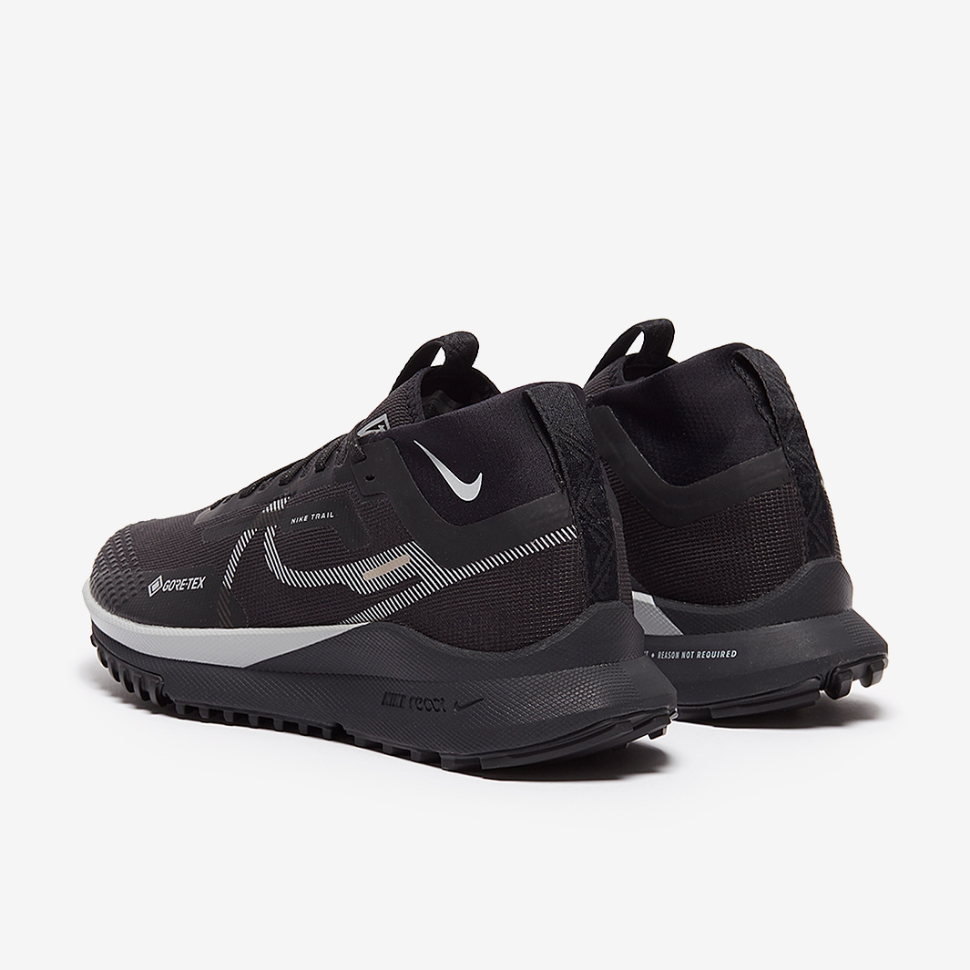 Nike Womens React Pegasus Trail 4 GORE-TEX - Black/Wolf Grey-Reflective ...