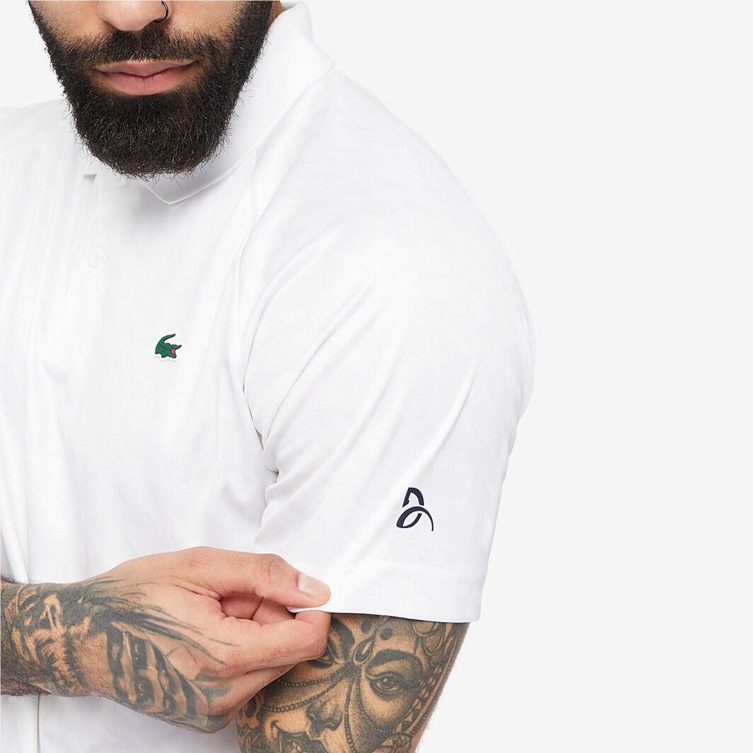 Lacoste Novak Djokovic Polo Shirt - White/White - Mens Clothing | Pro ...