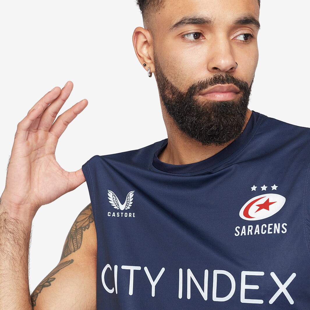 Castore Saracens 22/23 Training Singlet - Navy - Mens Replica