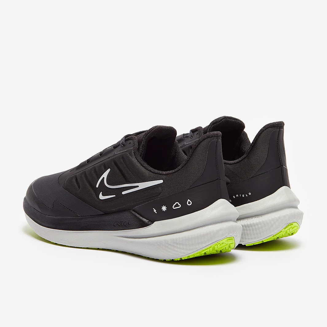 Nike Womens Air Winflo 9 Shield - Black/White-Dk Smoke Grey-Volt ...