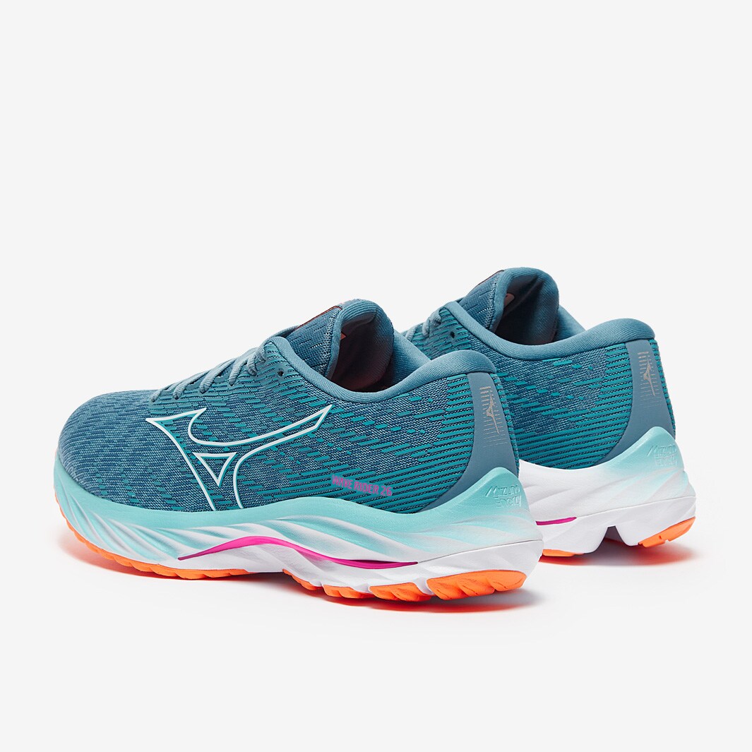 Mizuno Womens Wave Rider 26 - Antigua Sand/White/Light Orange - Womens ...